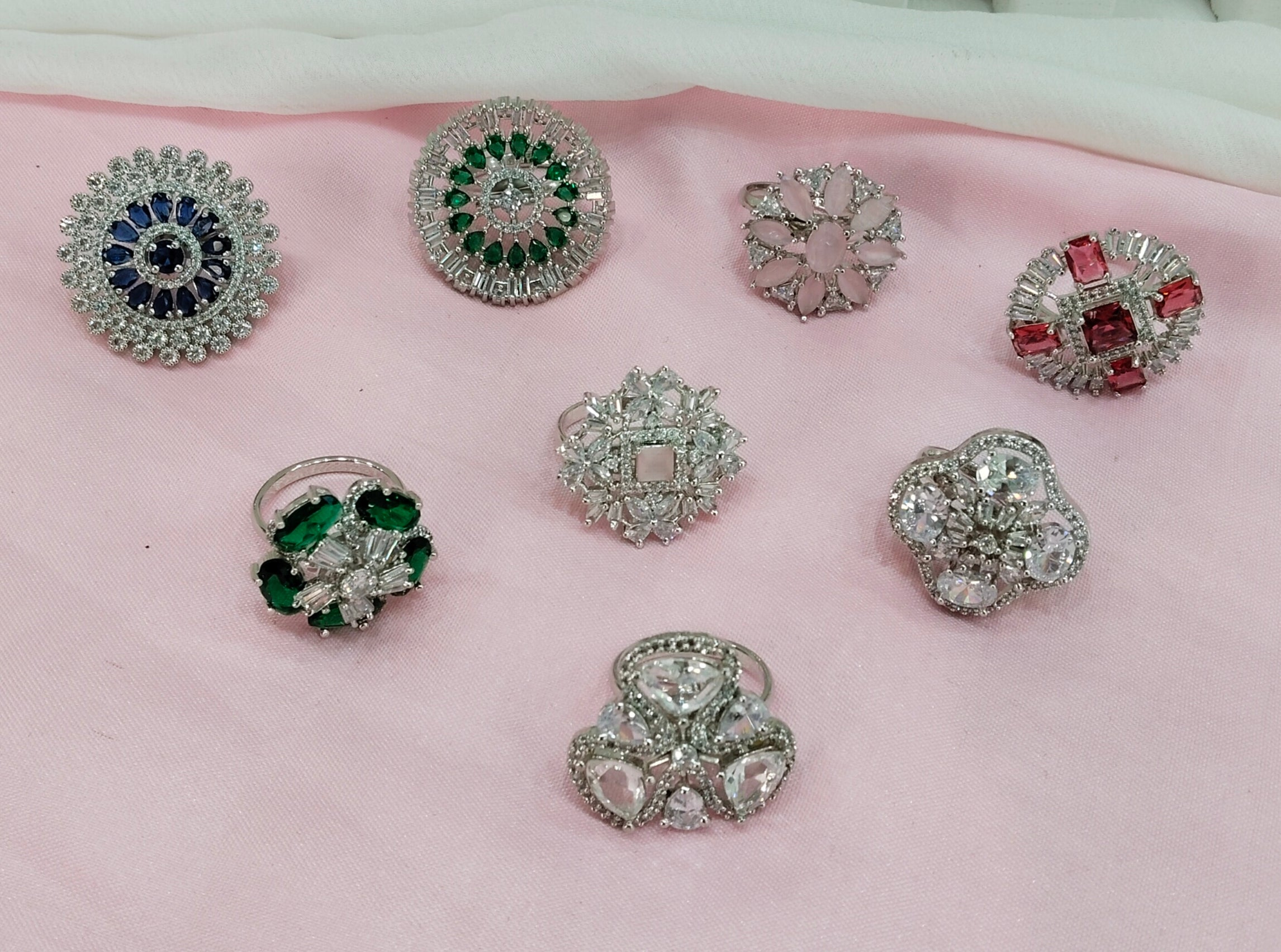 CZ American Diamond Adjustable Indian Finger Rings – Glam Jewelrys